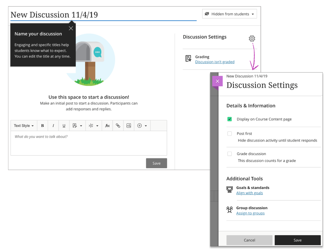 Fig. 28. Creating a Discussion