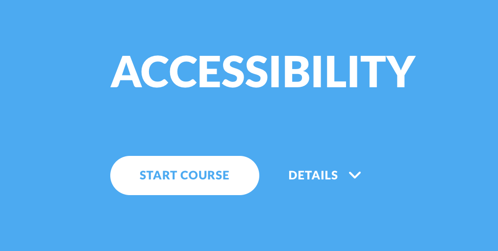 Accessibility course landing page