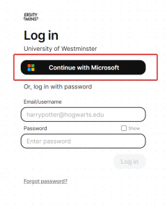 2. Sign in using your University of Westminster Microsoft account ...